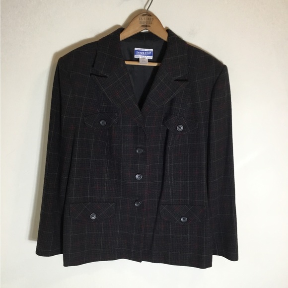 Pendleton | Jackets & Coats | Pendleton Vintage Wool Plaid Blazer ...